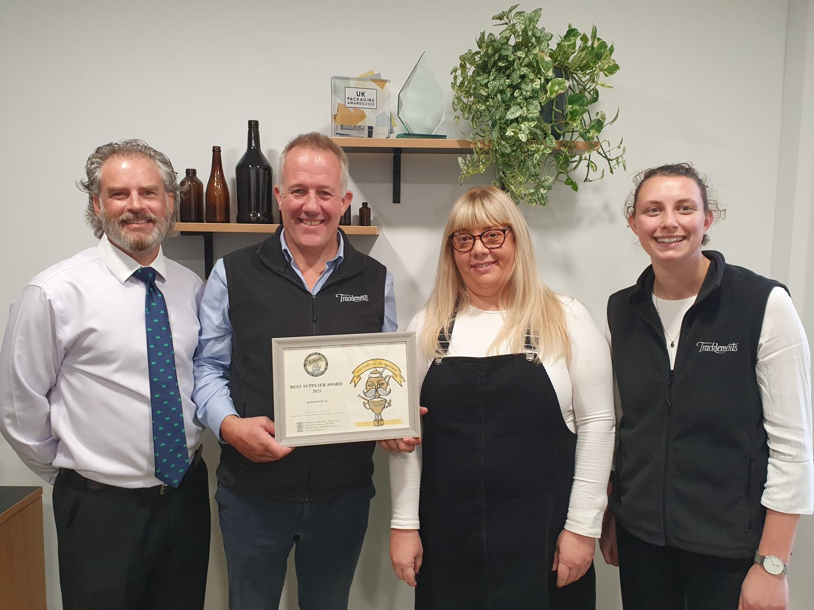 Beatson Clark wins Tracklements Best Supplier for 2023 award